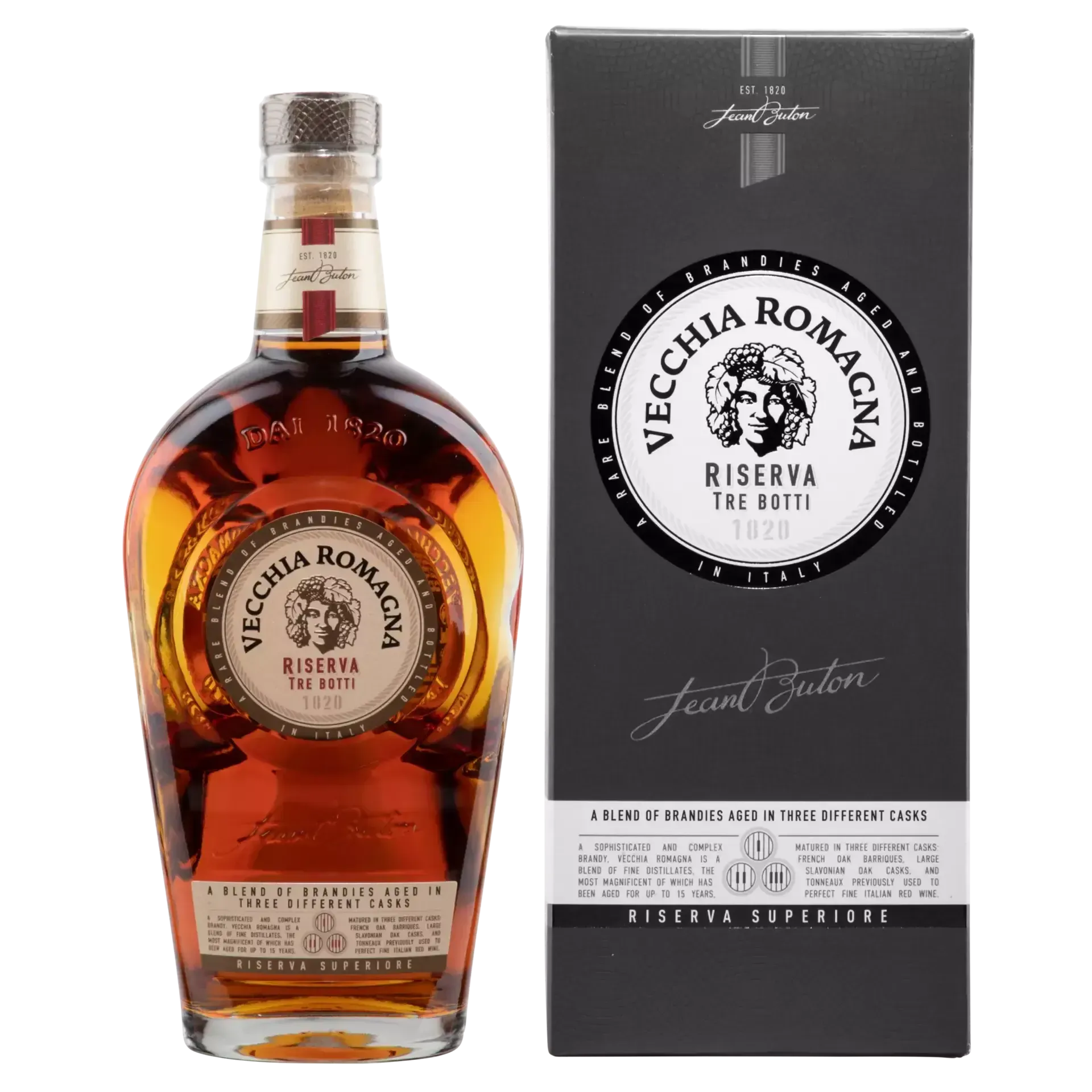 Vecchia Romagna Riserva Tre Botti 1820 Italian Brandy 700ml