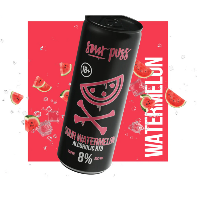 Sour Puss Sour Watermelon Alcoholic RTD 8% Premix 330ml