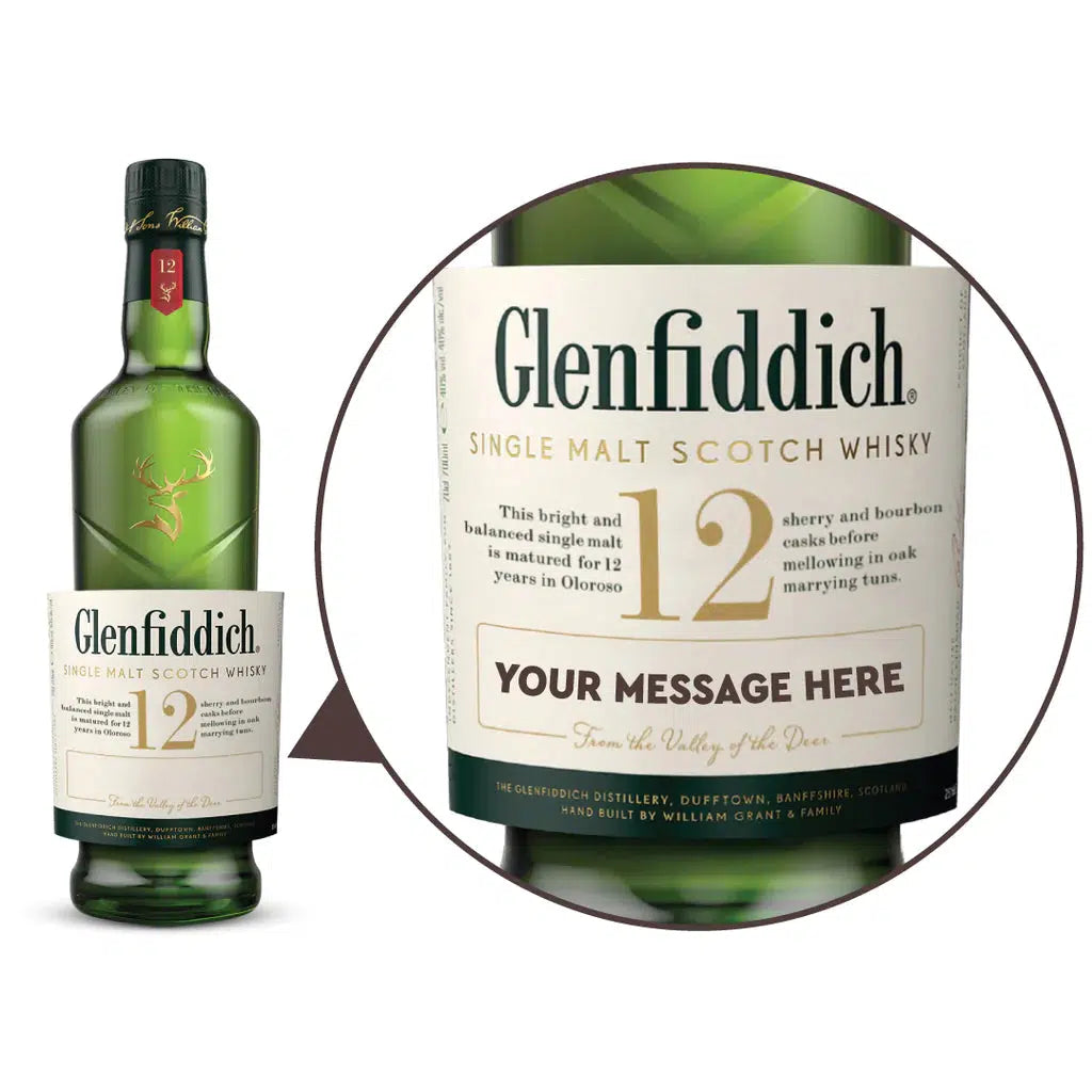 Glenfiddich 12 Year Old Single Malt Scotch Whisky Personalised Label 7